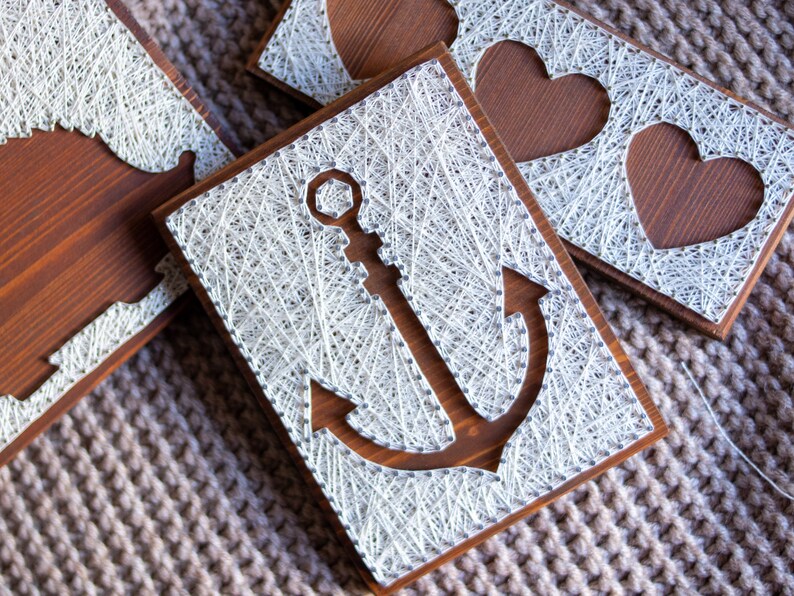 Anchor Sign String Art Wall Decor for Nautical Beach Theme. - Etsy