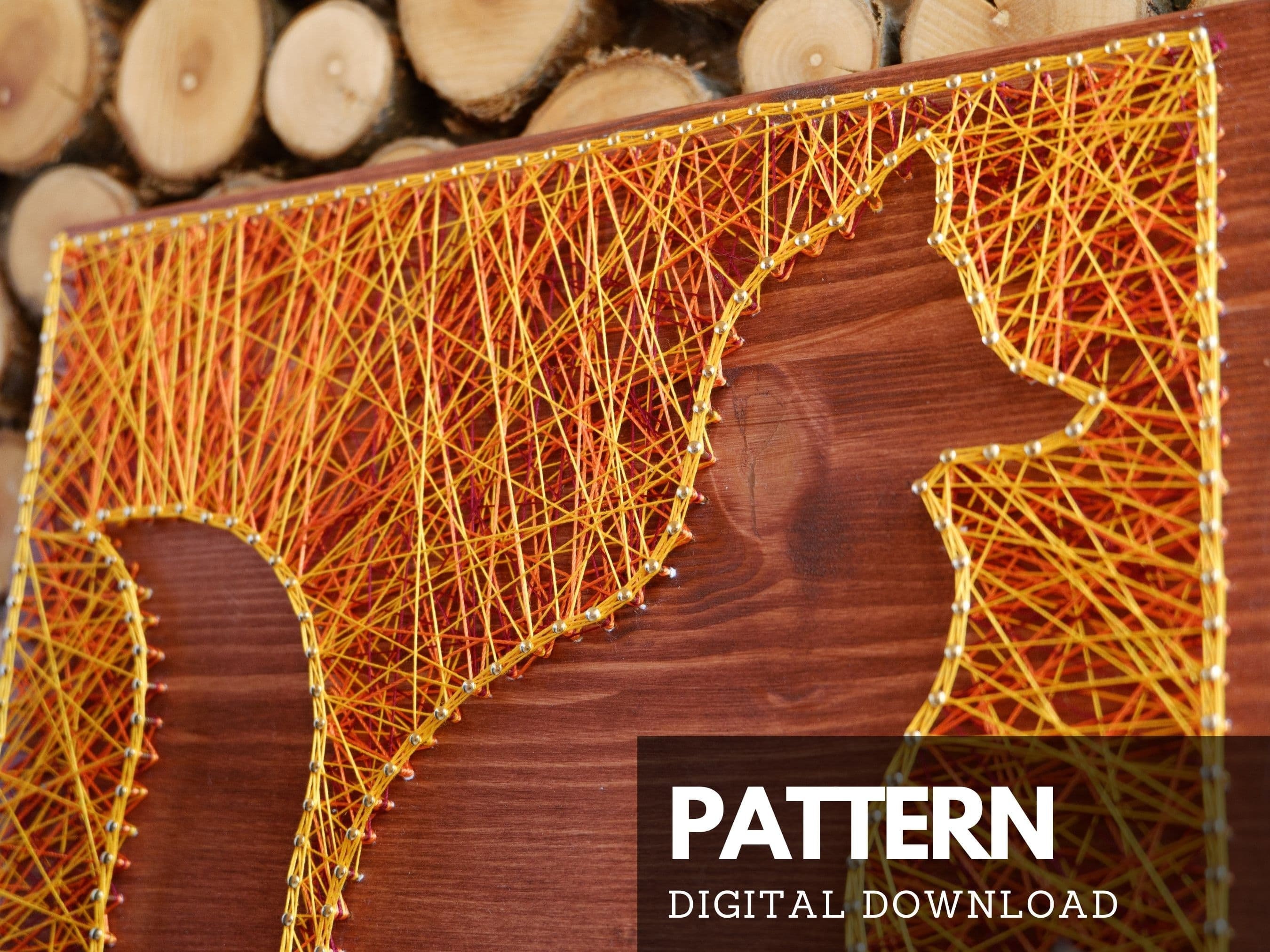 Fox Silhouette String Art Pattern Printable Woodland Fox - Etsy