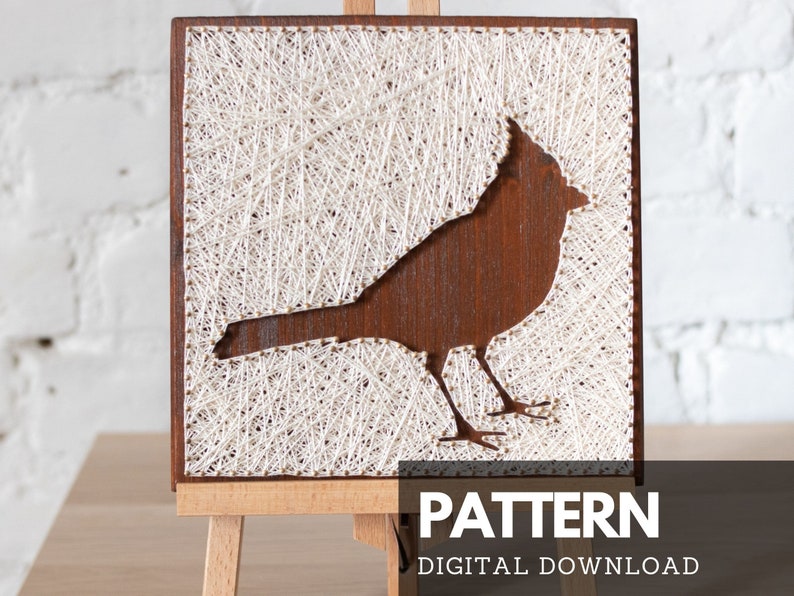 Cardinal Bird String Art Pattern: DIY Beginner Template (digital ...