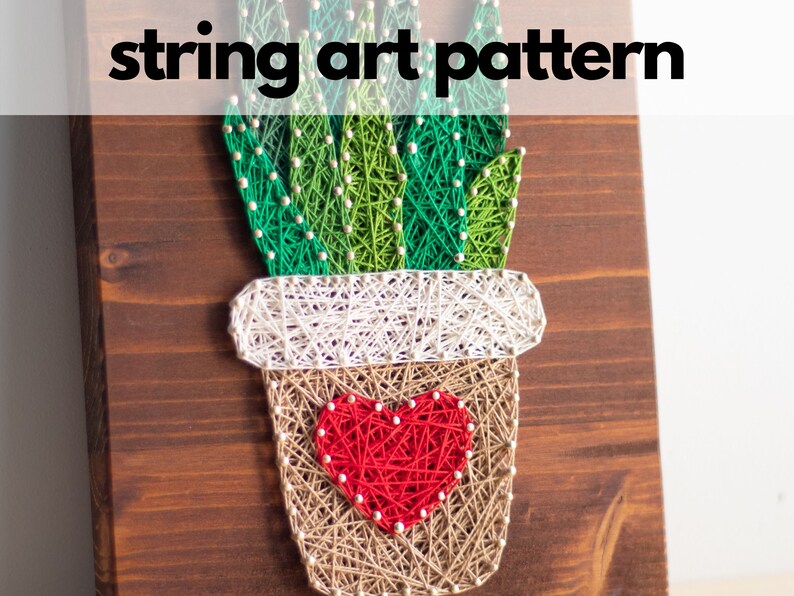 Succulent String Art Pattern With Instructions and Tips Aloe - Etsy