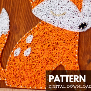 Fox String Art Pattern Printable - Woodland Fox String Art Pattern With ...