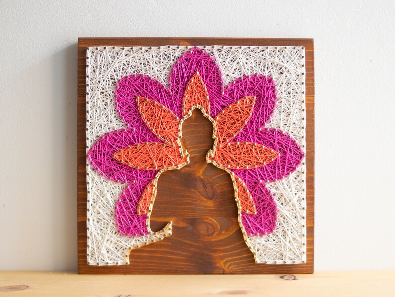 Buddha Wall Decor Buddhism Inspired Lotus String Art Sign for - Etsy