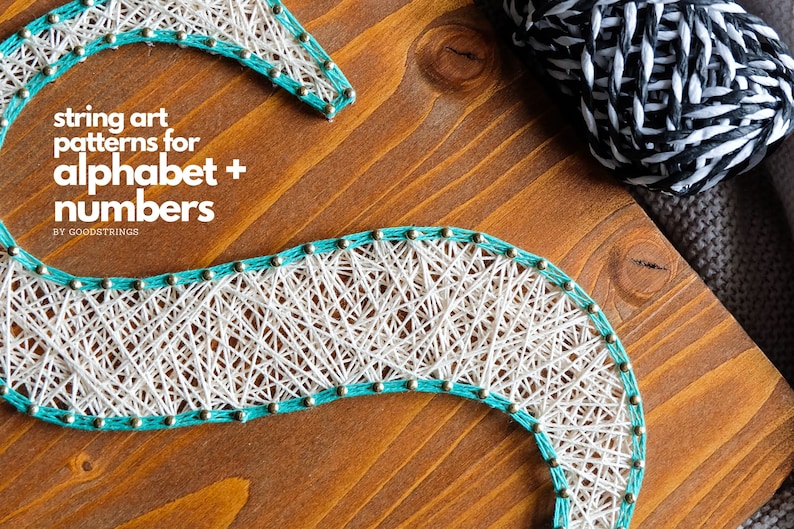 String Art Pattern Printable DIY Full Alphabet and Numbers - Etsy