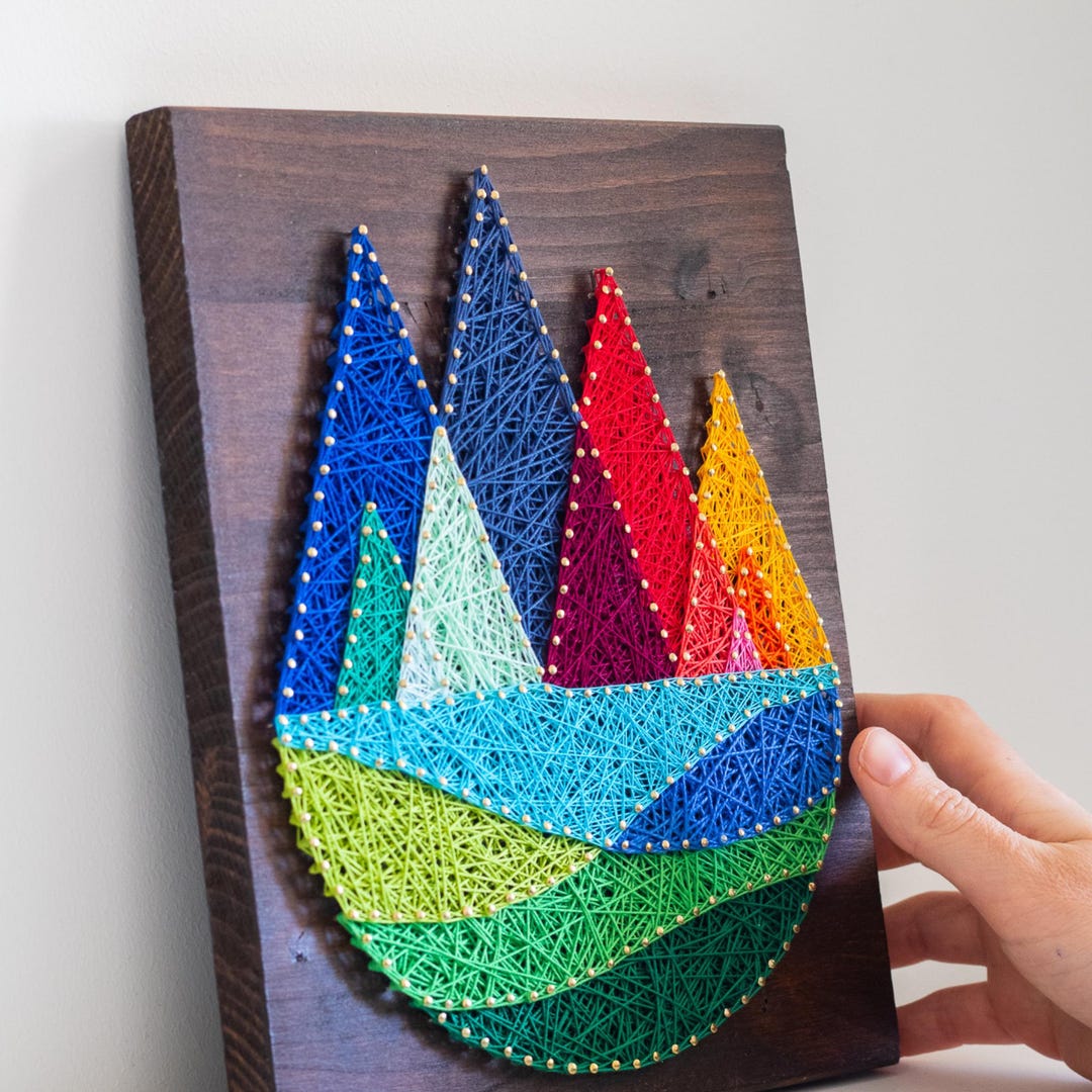 String Art Kit for Adults – Geometric Mountains DIY Craft Kit - Etsy