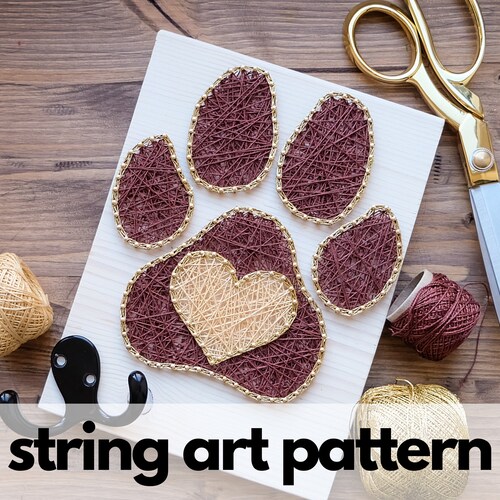 Dog With Heart String Art Template Pattern DIGITAL DOWNLOAD - Etsy