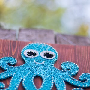 Octopus String Art Decor Smiling Octopus Nautical Wall - Etsy