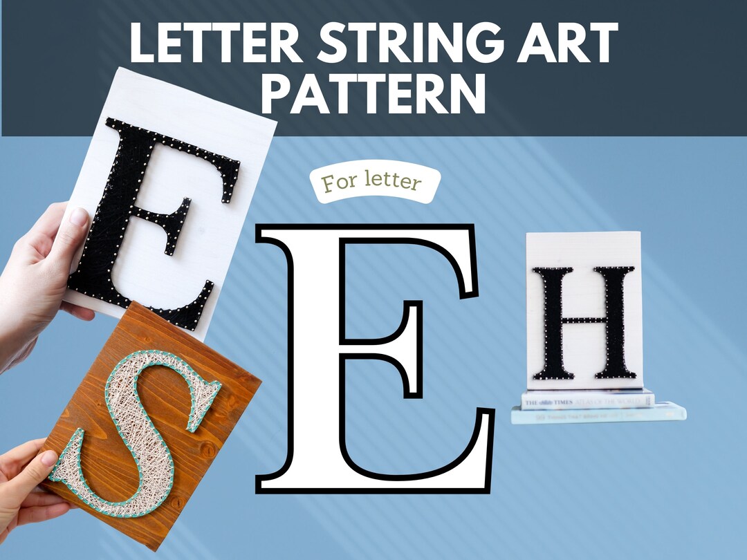 String Art Pattern Printable - Pattern, Template Tutorial for String Art Letter E - Etsy
