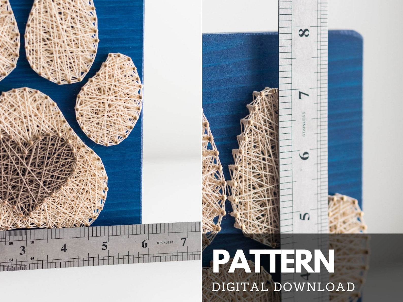 Dog Paw String Art Pattern Printable Easy Paw With Heart DIY - Etsy UK