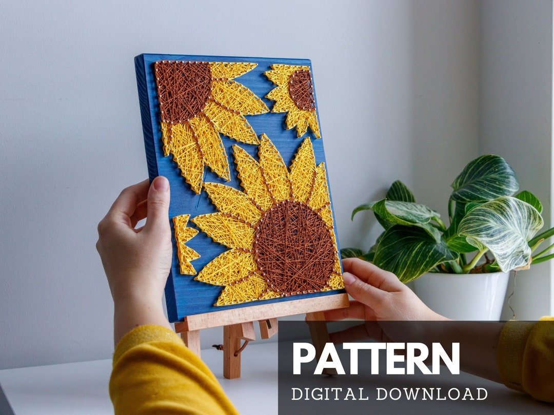 Sunflower Diy String Art Pattern String Art Template Printable Spring String Art Pattern 