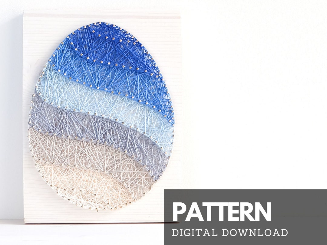 Easter Egg String Art Pattern Printable - Easter Egg DIY String Art Nail Template With ...