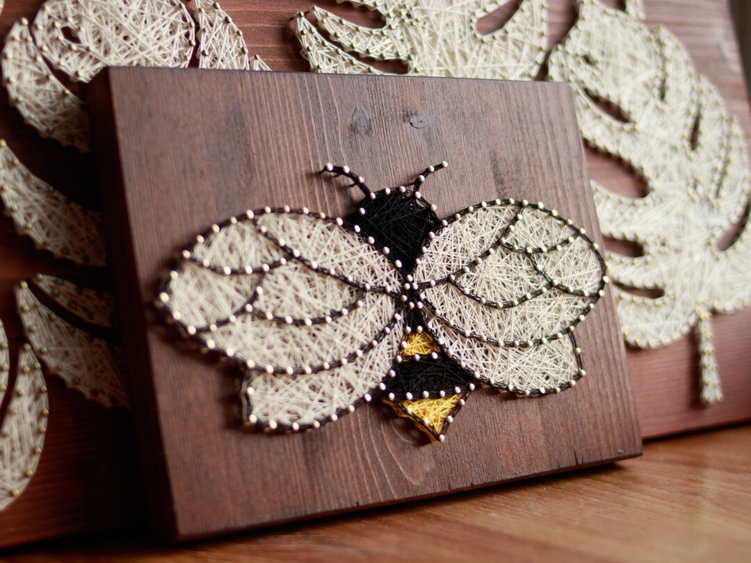 Bee Insect String Art Wall Decor Great Farmhouse Beehive - Etsy