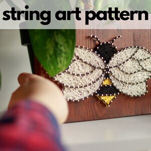 Bee String Art Pattern Printable - Bee DIY String Art Pattern With Instructions. Great Insect ...