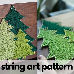 Pine, Spruce Tree String Art Pattern Printable - Pine Fir Forest Tree ...