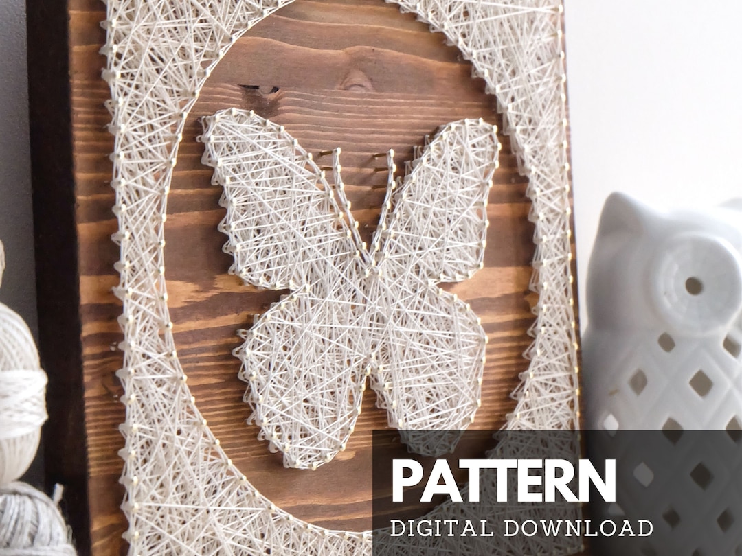 Butterfly String Art Pattern Printable Butterfly Silhouette Diy String Art Pattern With Simple