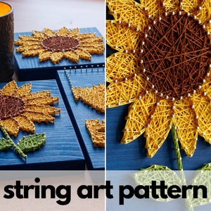 Sunflower DIY String Art Pattern - String Art Template Printable ...