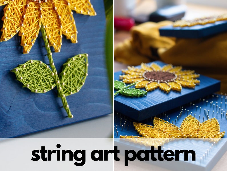 Sunflower DIY String Art Pattern String Art Template - Etsy