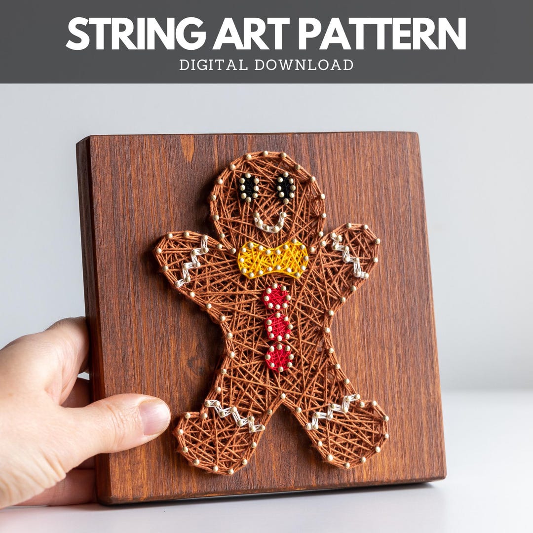 String Art Pattern - Small Gingerbread Cookie Template - Etsy