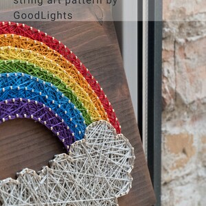 Rainbow String Art Pattern Printable - Rainbow DIY String Art Template With Step-by-step ...