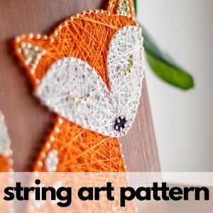 Fox String Art Pattern Printable Woodland Fox String Art - Etsy