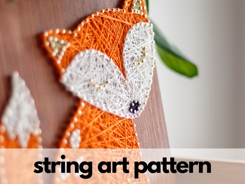 Fox String Art Pattern Printable Woodland Fox String Art - Etsy