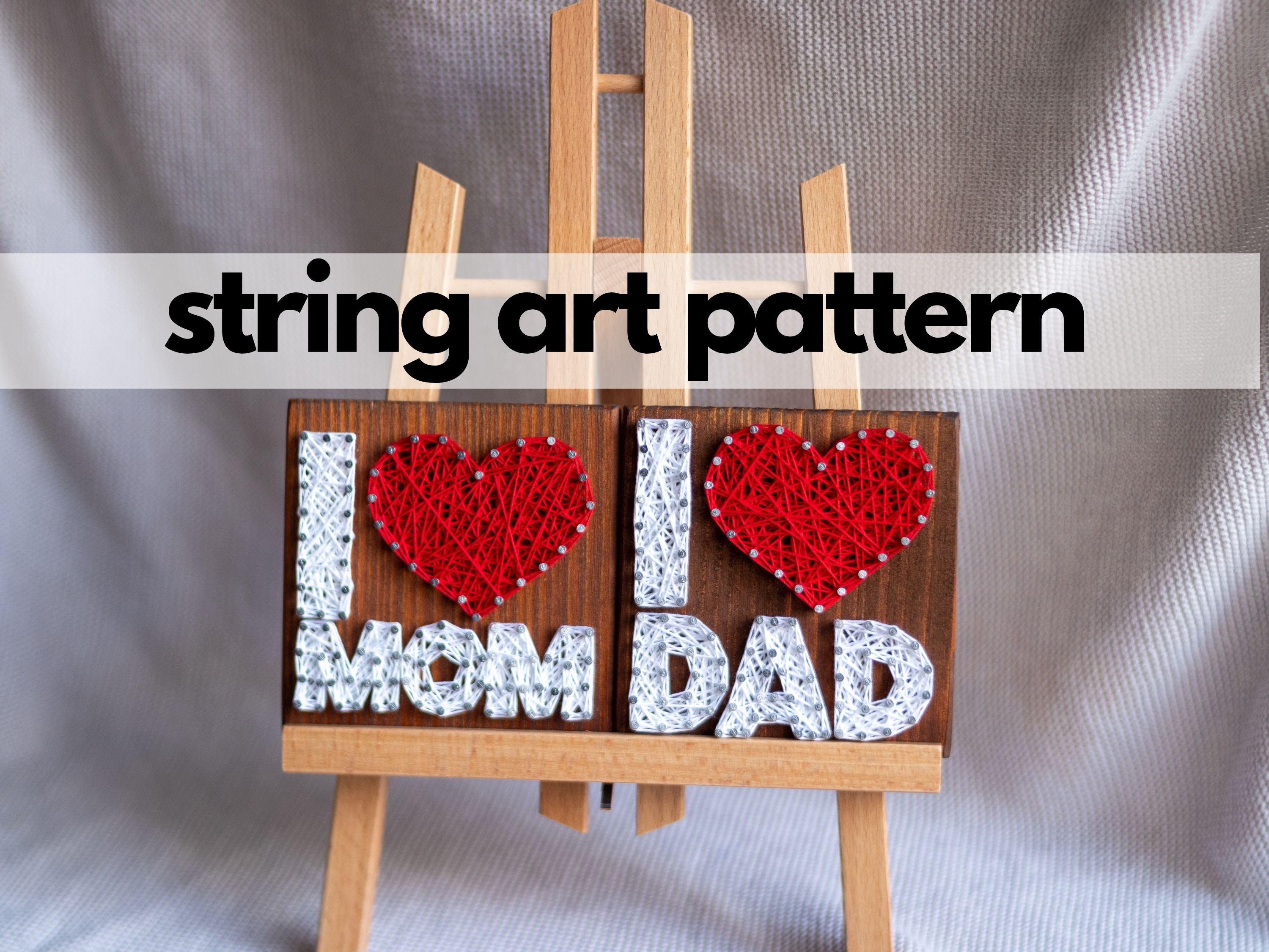 I Love Dad and I Love Mom String Art Patterns Printable | Etsy
