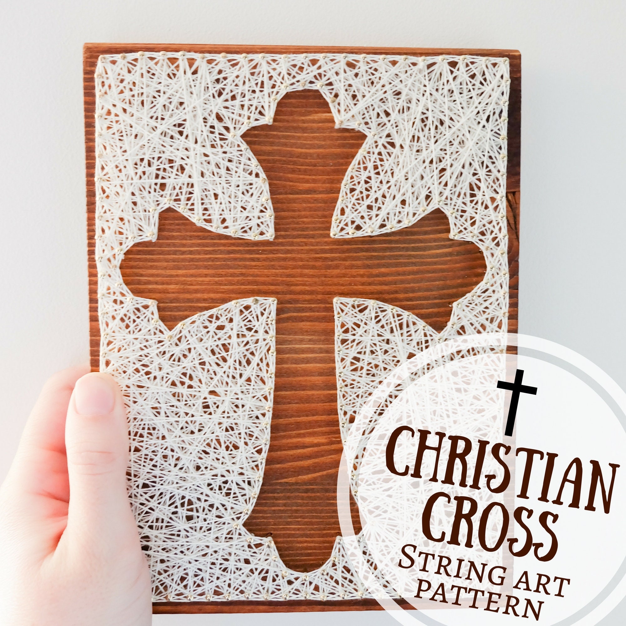 Modern Christian cross Easter decoration string art pattern | Etsy