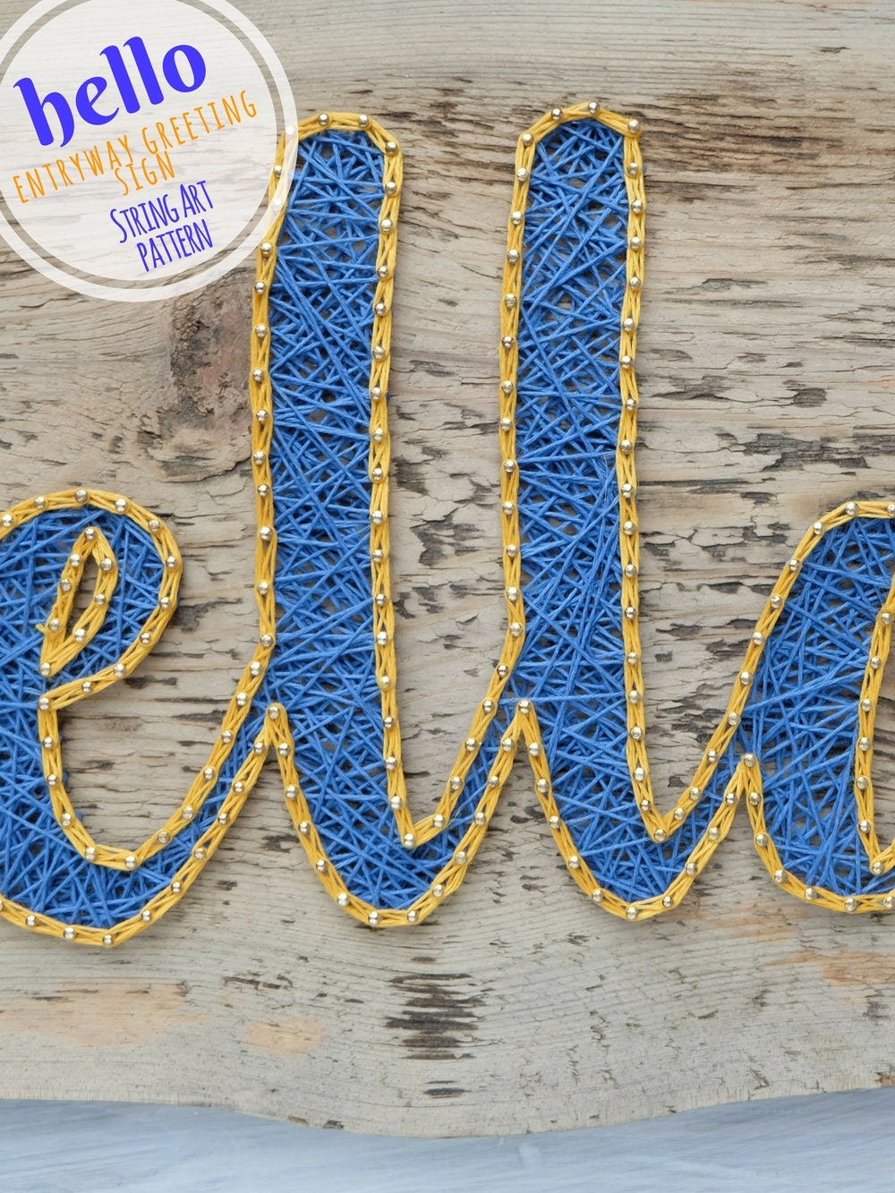 Hello Wood Sign String Art Pattern Printable Hello Sign DIY - Etsy