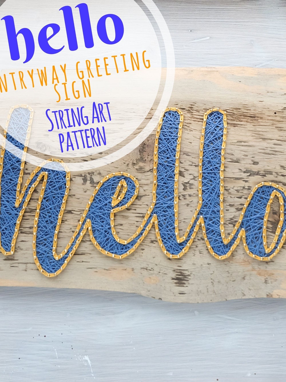 Hello Wood Sign String Art Pattern Printable Hello Sign DIY - Etsy