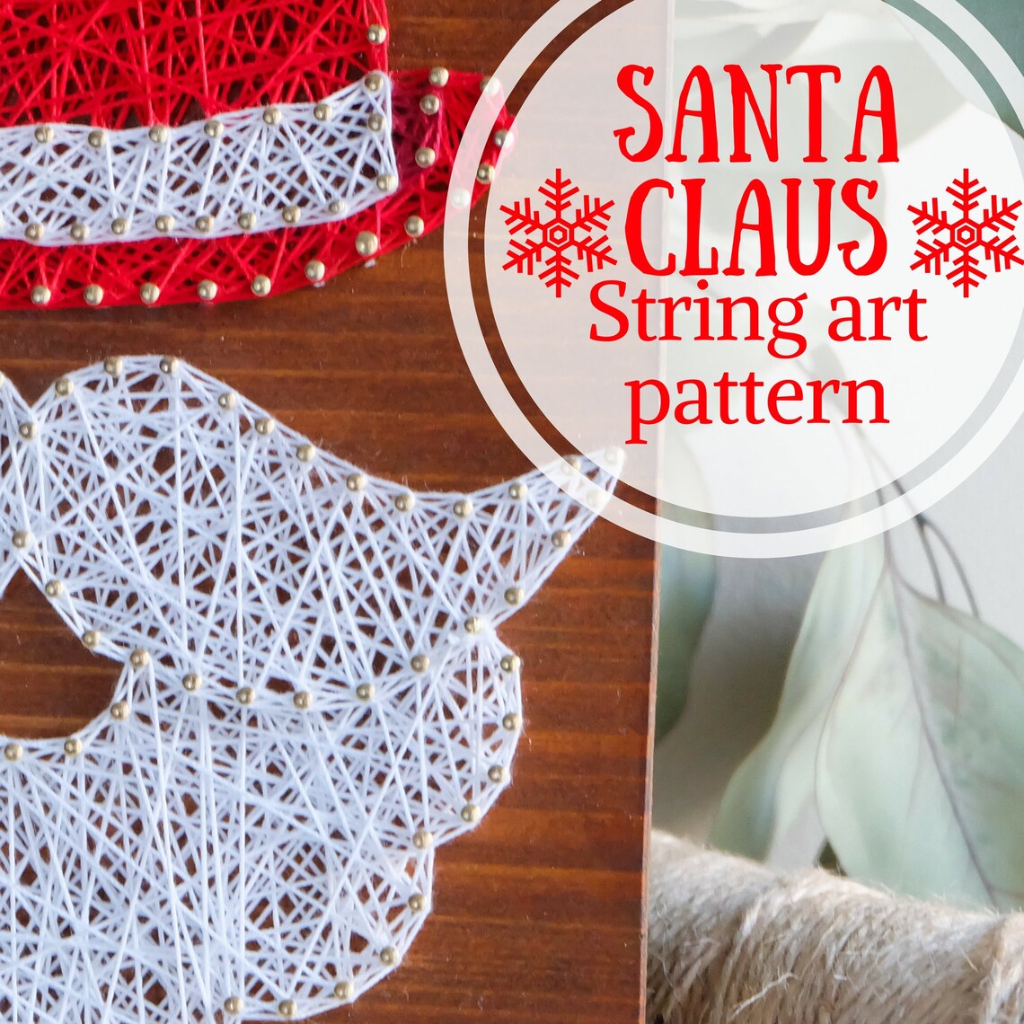Santa Claus String Art Pattern Printable Christmas String - Etsy