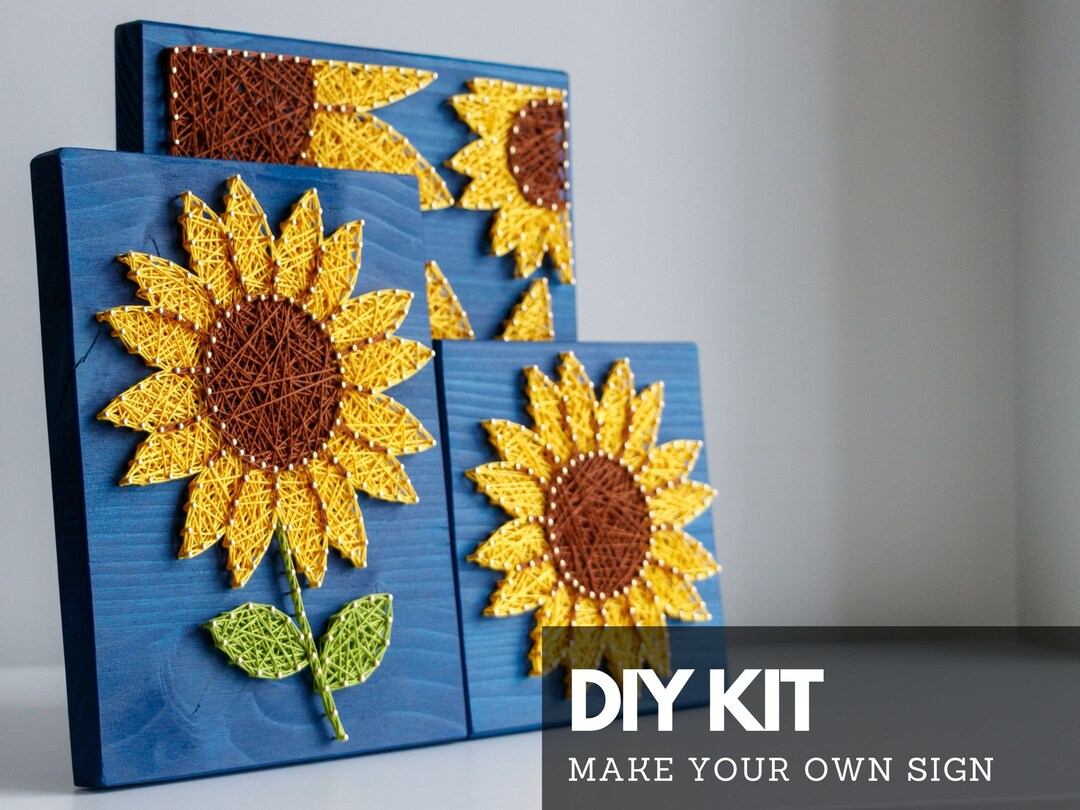 Beginner Sunflower String Art Kit With Instructions for DIY Wall Decor and Crafts - Etsy
