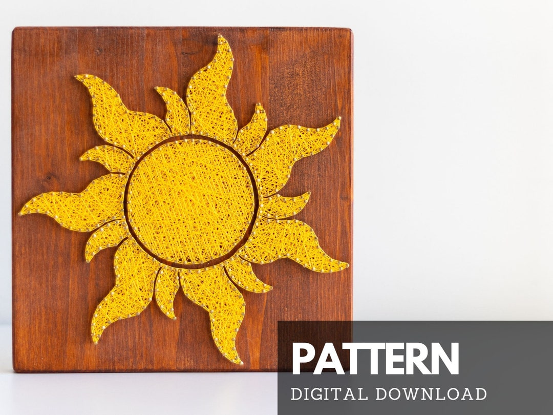 Sun String Art Pattern With Instructions and Tips, Celestial Sun ...