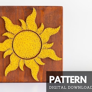 Sun String Art Pattern With Instructions and Tips, Celestial Sun ...