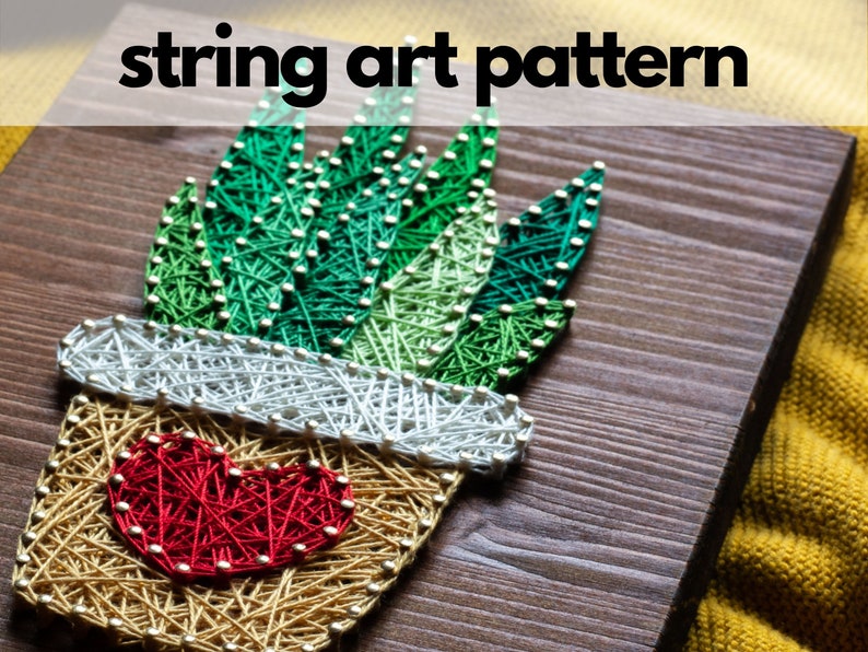 Succulent String Art Pattern With Instructions and Tips Aloe - Etsy