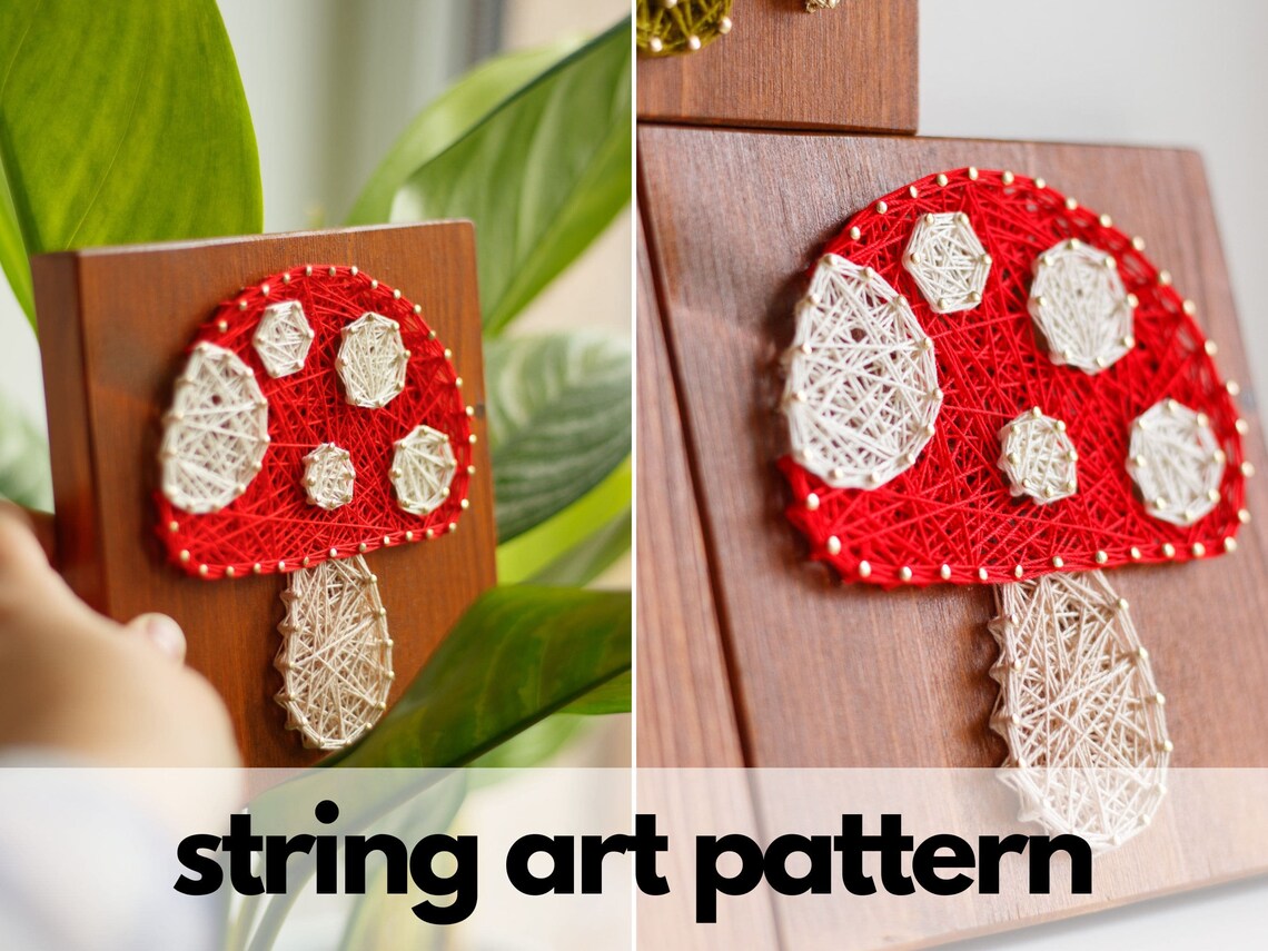Mushroom String Art Pattern Forest Mushroom String Art - Etsy