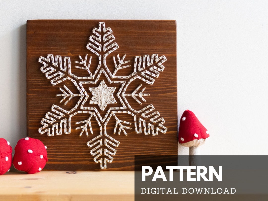 Snowflake String Art Pattern Printable Modern Minimalist - Etsy UK