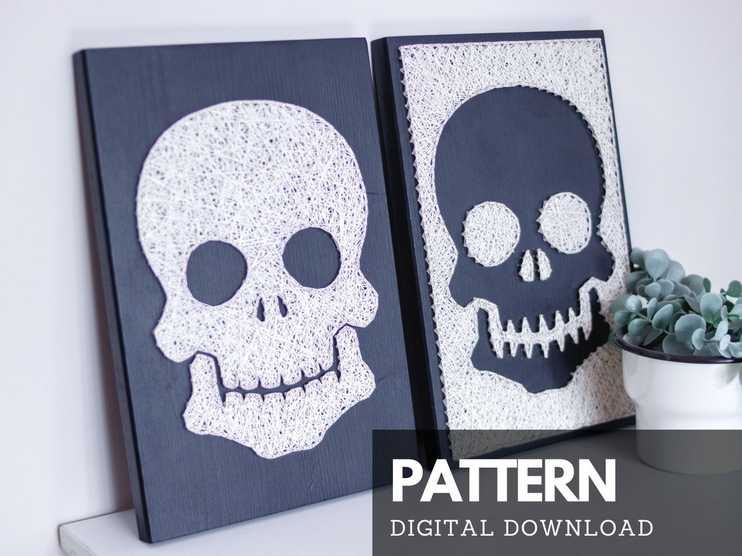 Skull String Art Pattern Printable Halloween Skull String Art Pattern ...