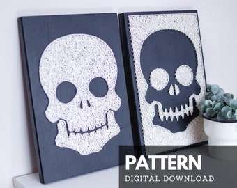 Simple Printable String Art Skull Template, Instant Download, Skull ...