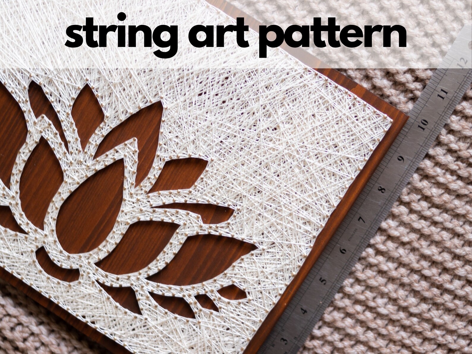 Lotus Flower Silhouette String Art Pattern Printable Lotus - Etsy