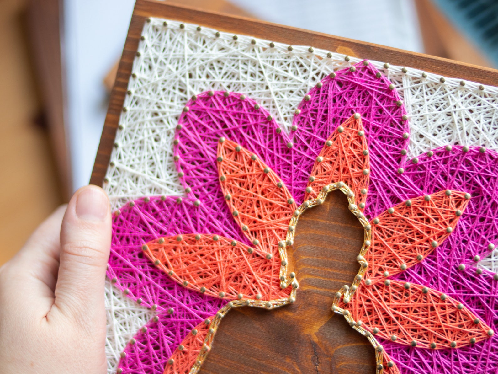 Buddha Wall Decor, Buddhism Inspired Lotus String Art Sign for Modern ...