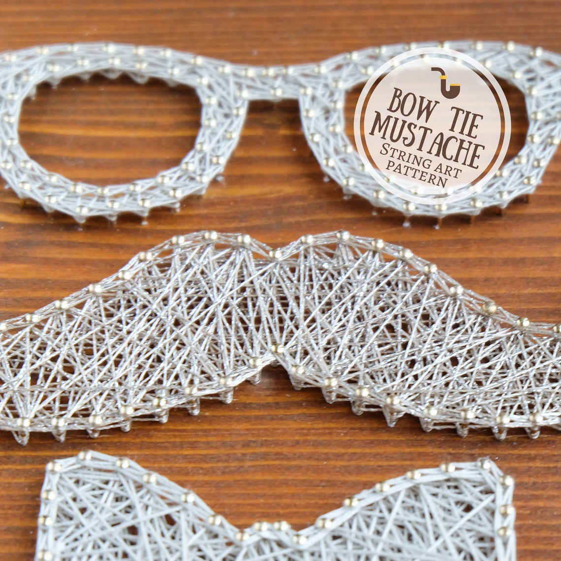 String art pattern printable Glasses mustache and bow-tie | Etsy