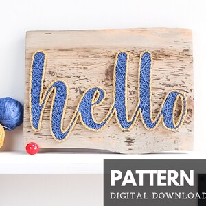 Hello String Art Pattern PDF – DIY Hello Sign Template With Easy ...