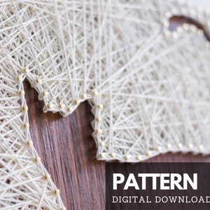 String Art Pattern - Cat Silhouette Template - Etsy