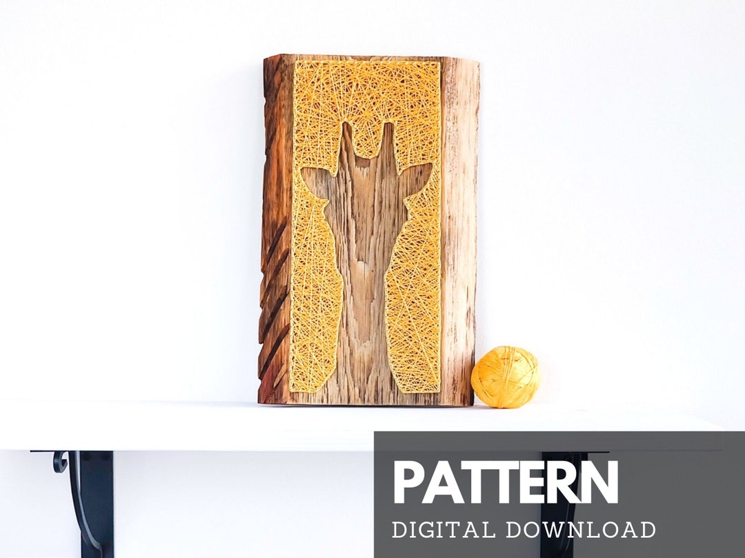 Giraffe Silhouette String Art Pattern Printable - Giraffe DIY String ...