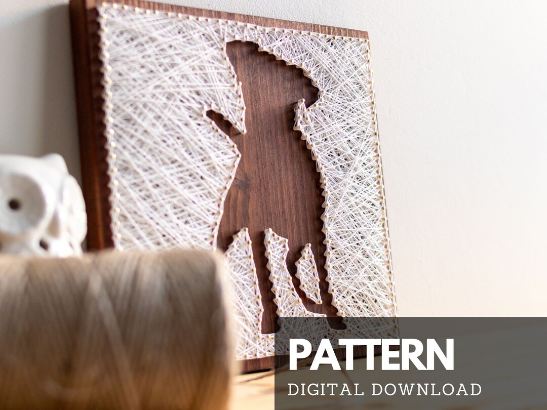 Dog String Art Pattern Printable, Nail Template for String Sign With ...