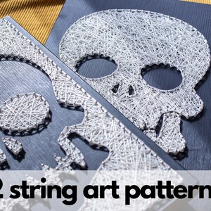 Skull String Art Pattern Printable Halloween Skull String Art Pattern ...