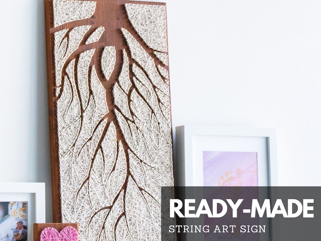 Tree Root String Art Silhouette Minimalist Wall Decoration, String Art ...