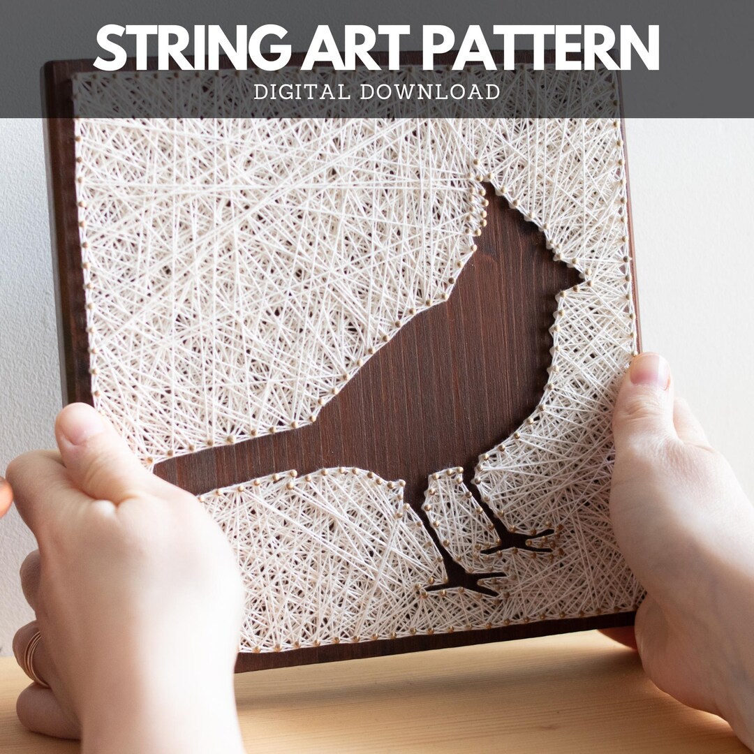 String Art Pattern – Cardinal Bird Silhouette Template (printable PDF ...