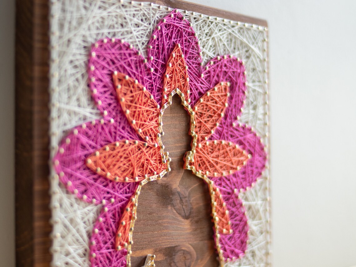 Buddha wall decor Buddhism inspired lotus string art sign for | Etsy