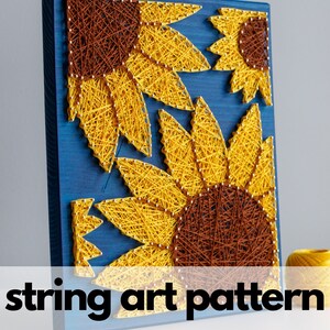 Sunflower DIY String Art Pattern - String Art Template Printable - Spring String Art Pattern ...
