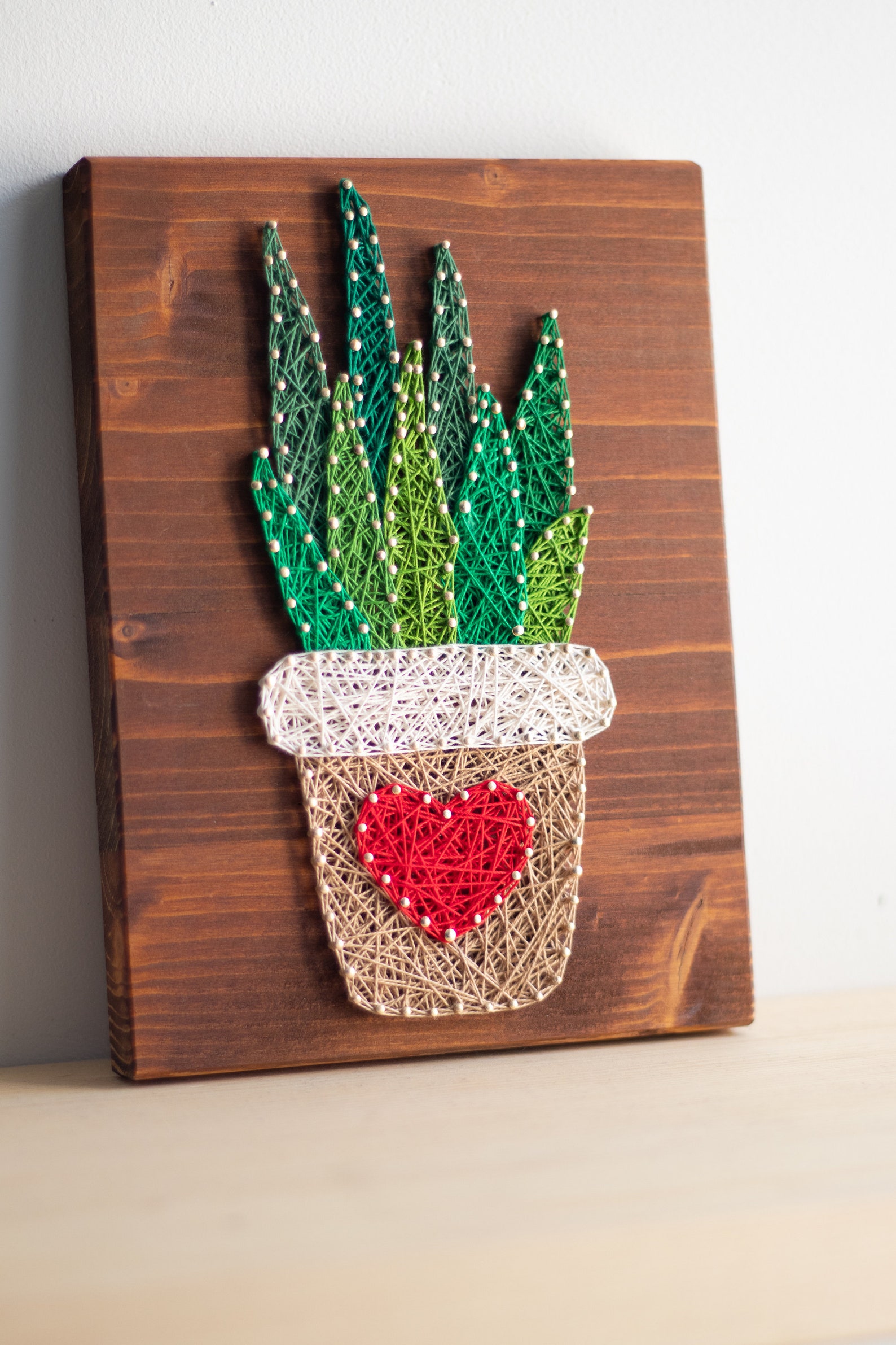 Cactus Wall Decoration Succulent String Art Aloe Vera Sign - Etsy